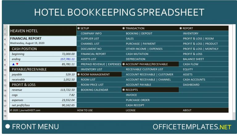 Hotel Bookkeeping » OFFICETEMPLATES.NET