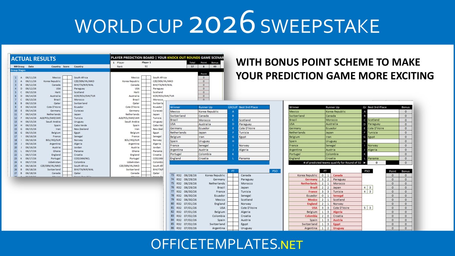FIFA World Cup 2026 Predictor Game | Sweepstake » OFFICETEMPLATES.NET